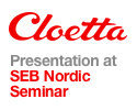 Presentation at SEB Nordic Seminar, Copenhagen – Cloetta